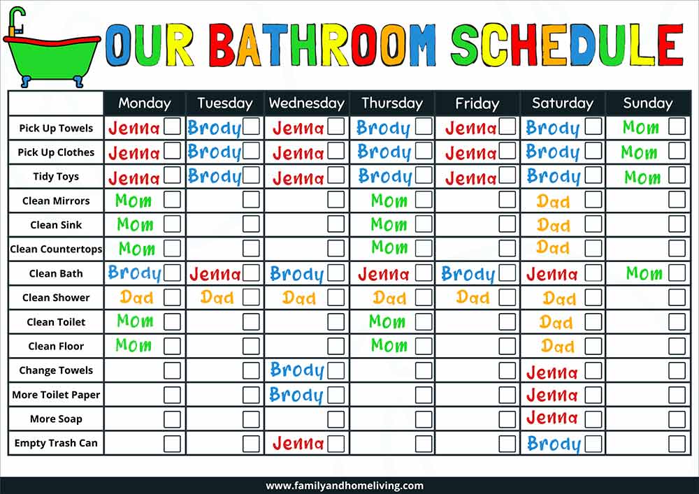 Free Bathroom Cleaning Checklist For Kids: Printable Download