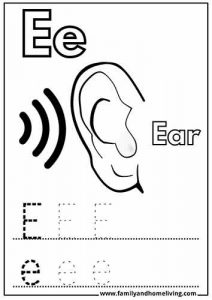 12 Letter E Coloring Pages & Worksheet Printables For Kids